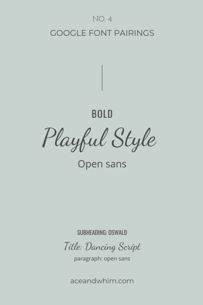 6 free google font pairings for your website - Ace & Whim